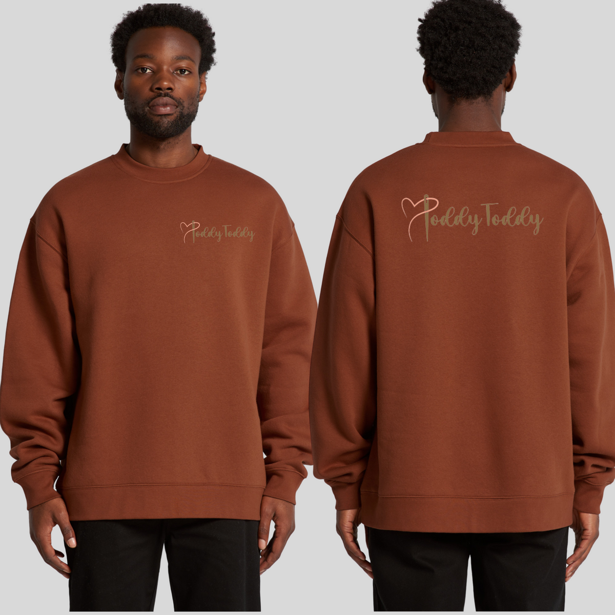 MEN'S Crew Neck Jumper Pocket and Back – PODDYTODDY EMBROIDERY